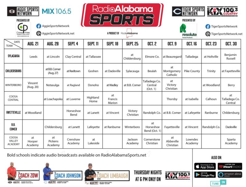 Looking for high school football schedules? We have them here ...