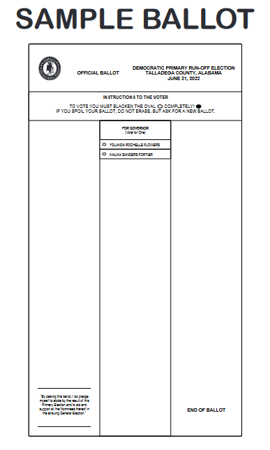 Primary runoff election takes place tomorrow; check out these sample ...